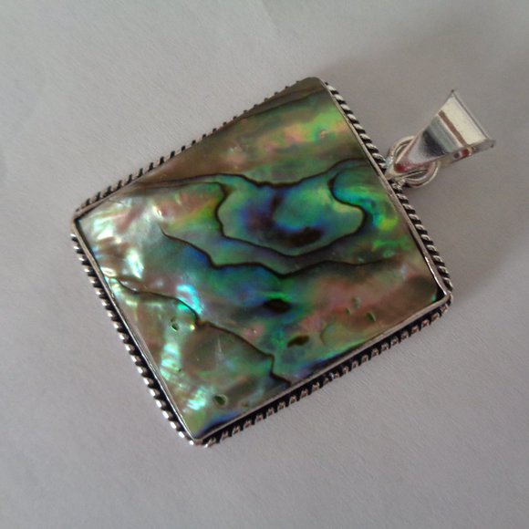 Unbranded | Jewelry | New Square Natural Abalone Shell In Sterling ...